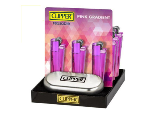 Clipper Metal Large Pink Gradient Lighter - JWare