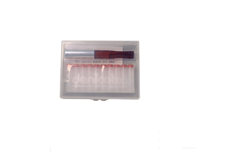 Denicotea Cigaretholder kort krom/brun + 10 Filter - JWare