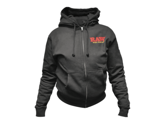 Raw Black Zipper Hoodie - JWare